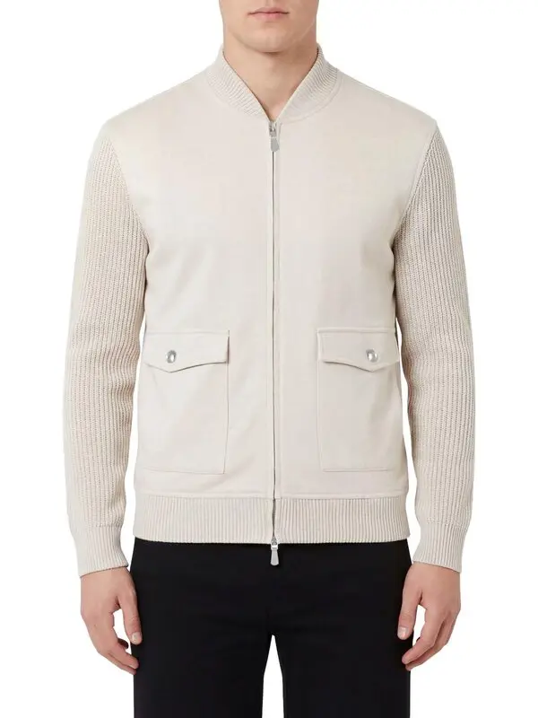 Eleventy Zip-up Jacket - Sand