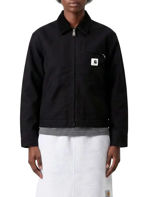 Carhartt Work In Progress Organic Cotton Zip-up Jacket With Logo Detail - Black