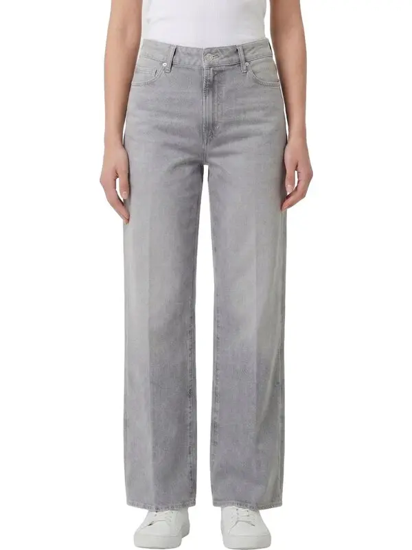 Paige Cotton Denim Straight Jeans - Grey