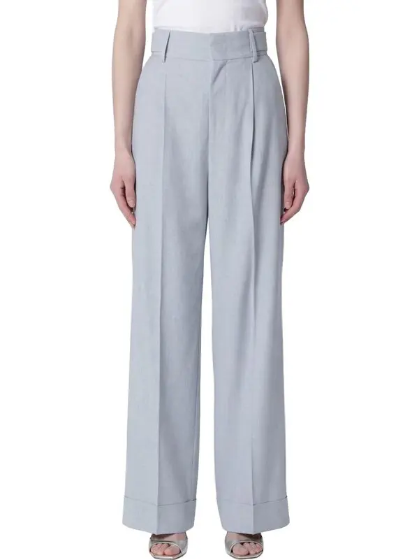 Alberta Ferretti Wide Leg Cuffed Trousers - Grey
