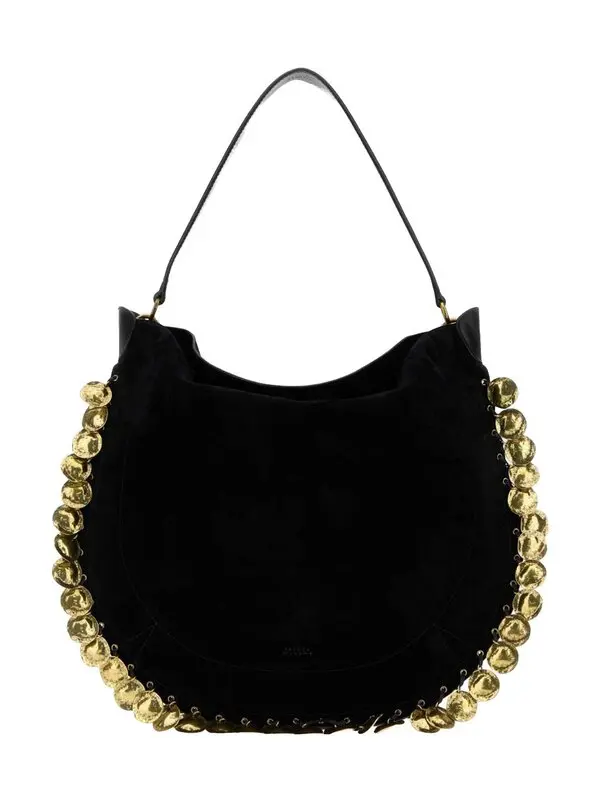 Isabel Marant Étoile Oskan Suede Bag With Metallic Appliqués - Black