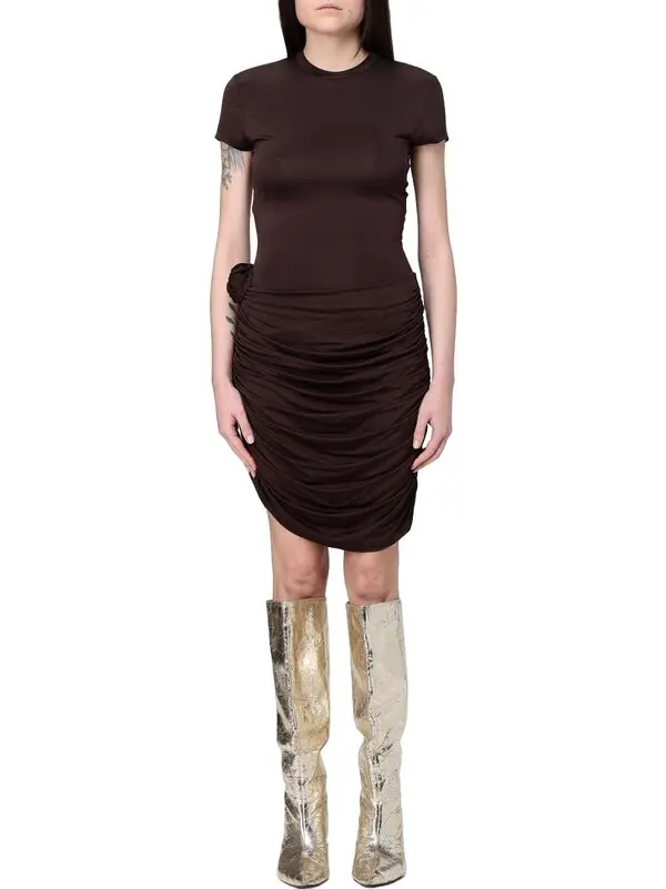 ROTATE BY BIRGER CHRISTENSEN Ruched Dress - Coffee