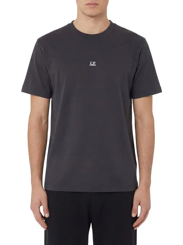 C.P. COMPANY Cotton T-shirt With Logo - Black