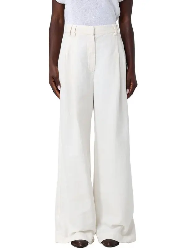 Brunello Cucinelli Wide Leg Tailored Pants - Sand