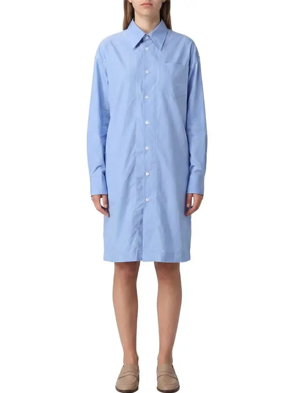 Ami Button-up Shirt Dress - Blue