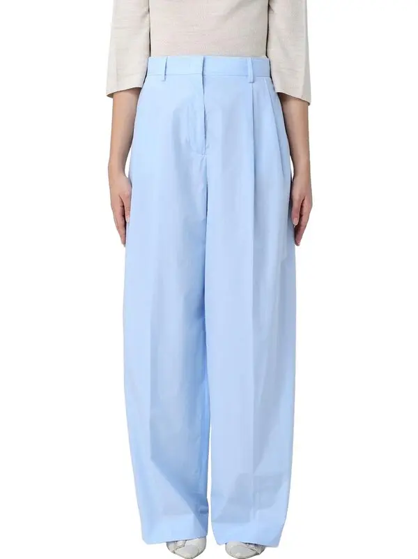 Fabiana Filippi Wide-leg Cotton Trousers With Monile Embellishment - Gnawed Blue