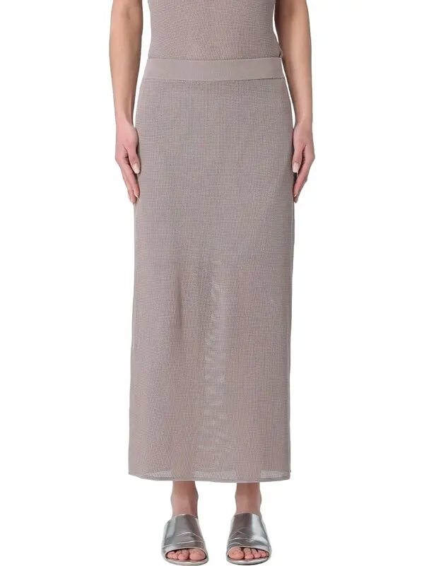 ALYSI Knit Midi Skirt - Grey