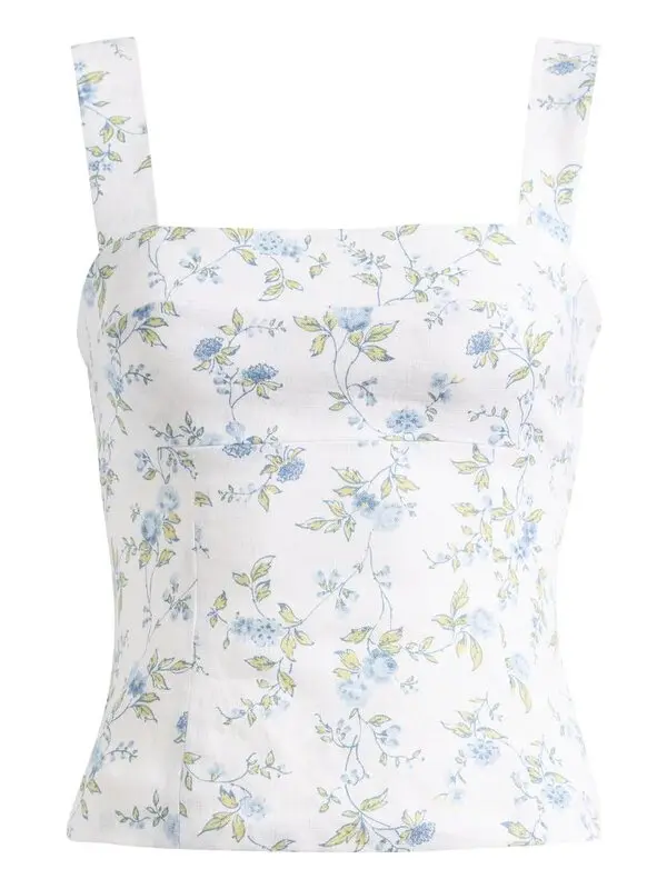 REFORMATION Darci Floral Linen Tank - Nostalgia