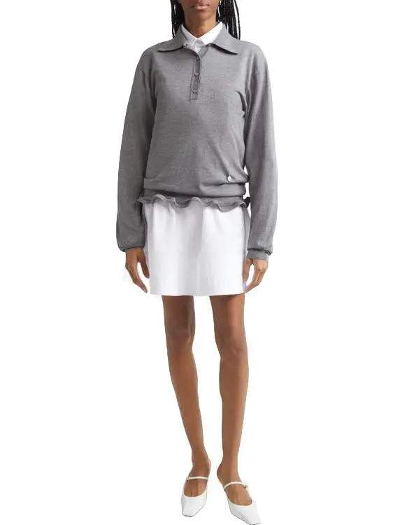Stella McCartney Long Sleeve Poplin Mini Shirtdress - Pure White