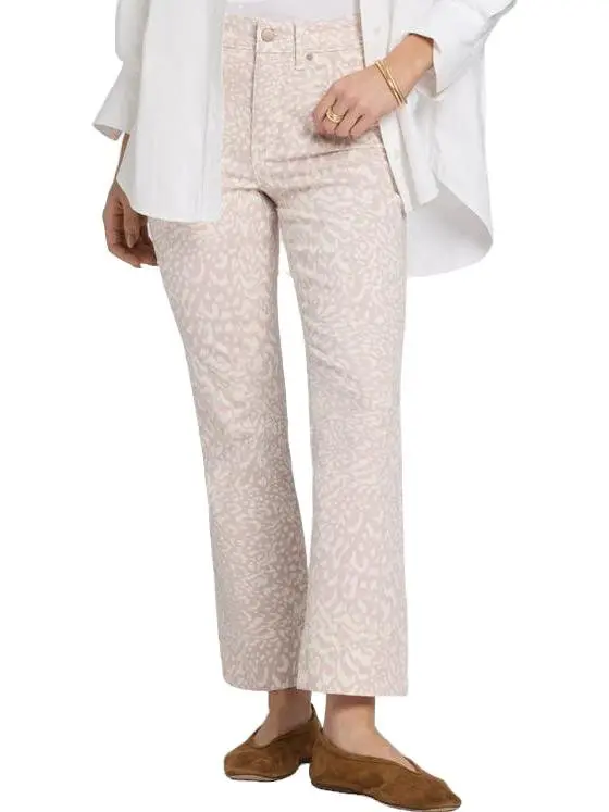 NYDJ Billie Print High Waist Ankle Mini Bootcut Jeans - Snow Leopard