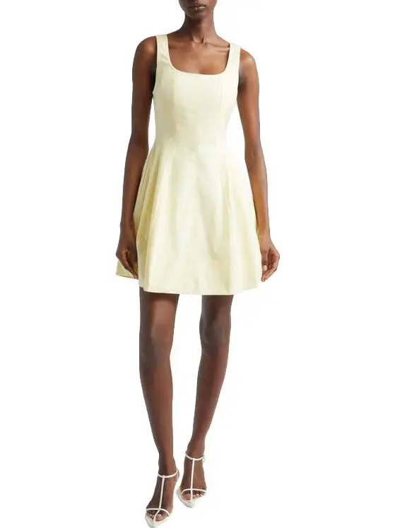 A.L.C. Vea Fit & Flare Mini Sundress - Light Canary