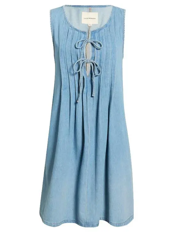 Lucky Brand Pintuck Denim Dress - Nice Out Wash