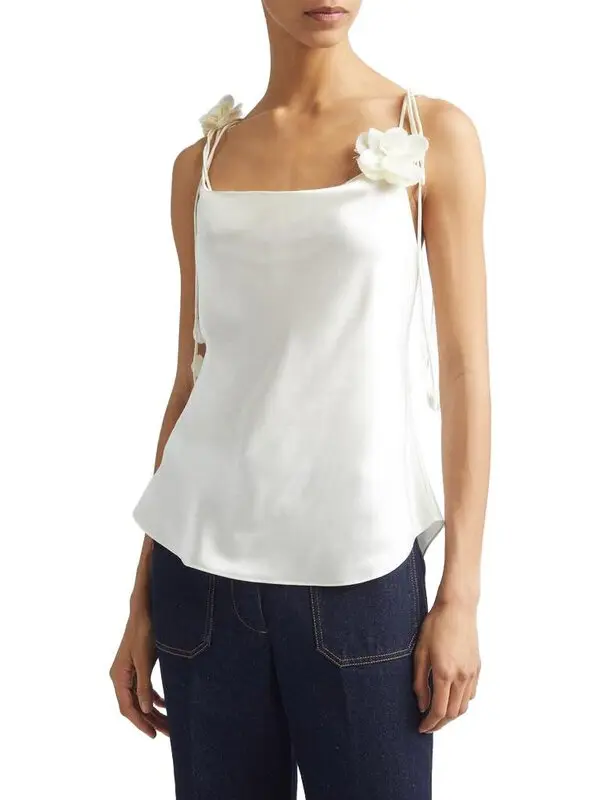 Cinq À Sept Marta Trailing Flower Camisole - Ivory