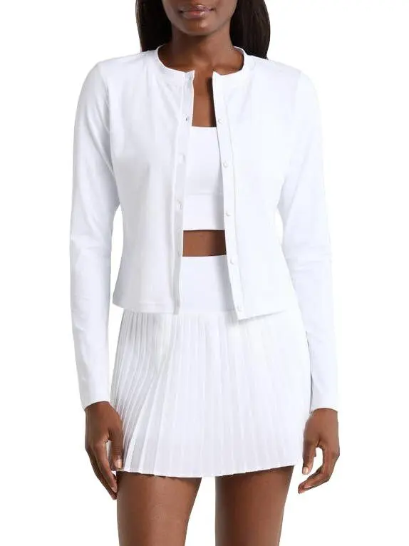MPG Ribbed Cardigan - Brilliant White