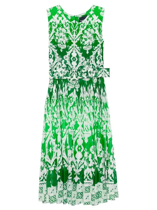 Samantha Sung Aster Midi Dress With Impero Ombre-print - Green