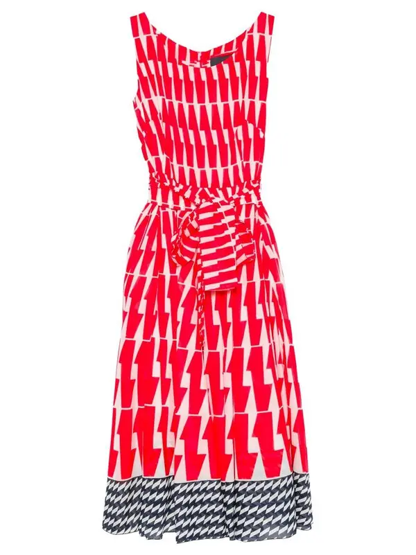 Samantha Sung Aster Midi Dress With Impero Ombre-print - Red