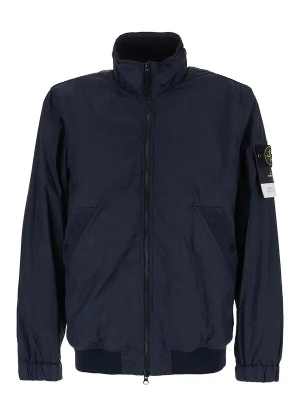 Stone Island Zip-up Bomber Jacket - Black