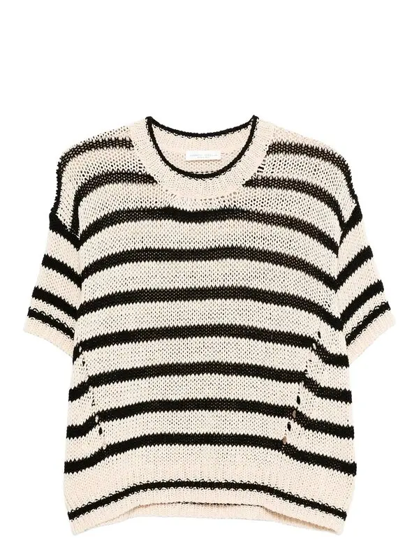 ROBERTO COLLINA Striped Knitted T-shirt - Multi