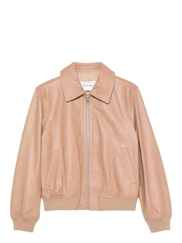 YVES SALOMON Zip-up Leather Jacket - Nude & Neutrals