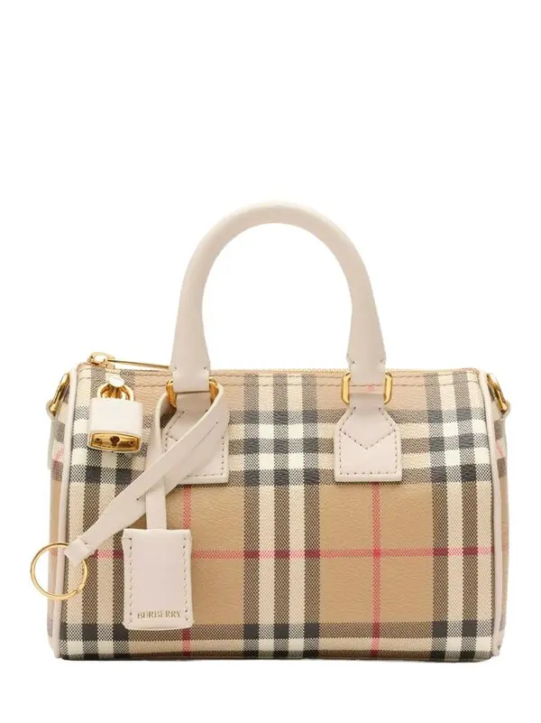 Burberry Mini Check Bowling Bag - Nude & Neutrals