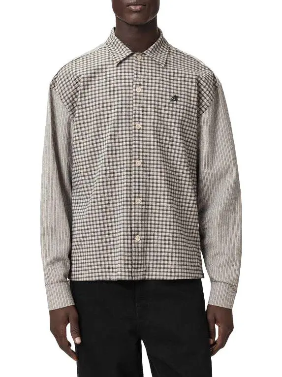 ALLSAINTS Kage Mix Print Button-up Shirt - Oat White