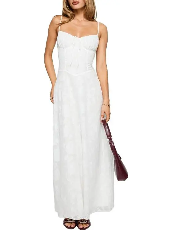 Princess Polly Kosetta Floral Burnout Maxi Dress - White
