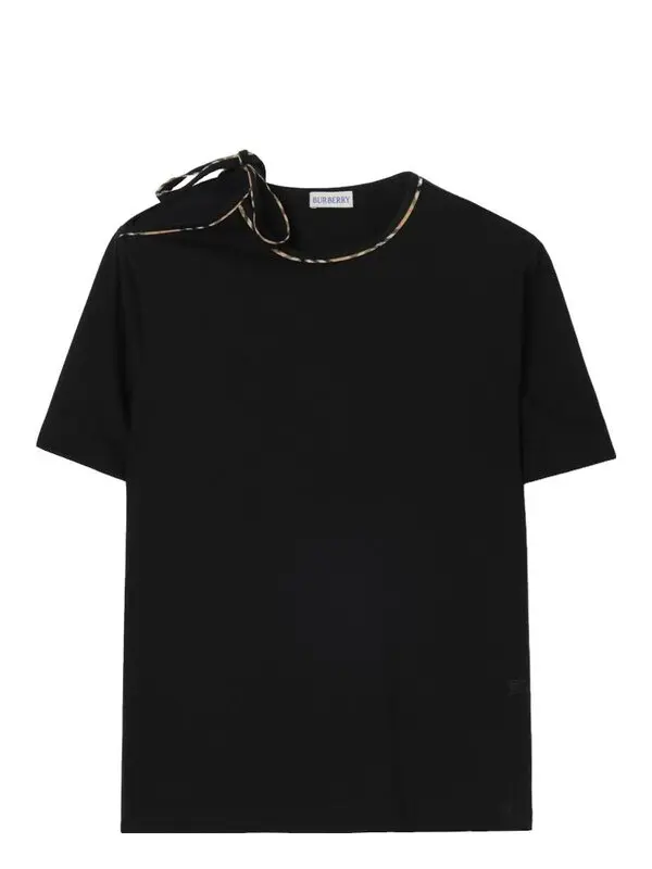 Burberry Tie-sleeve Cotton T-shirt - Black