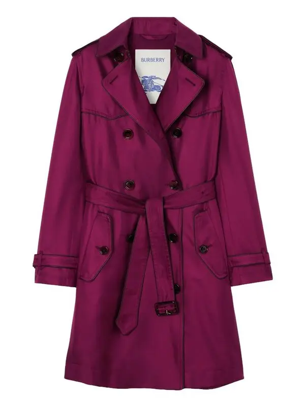 Burberry Long Silk Foxfield Trench Coat - Allium Purple