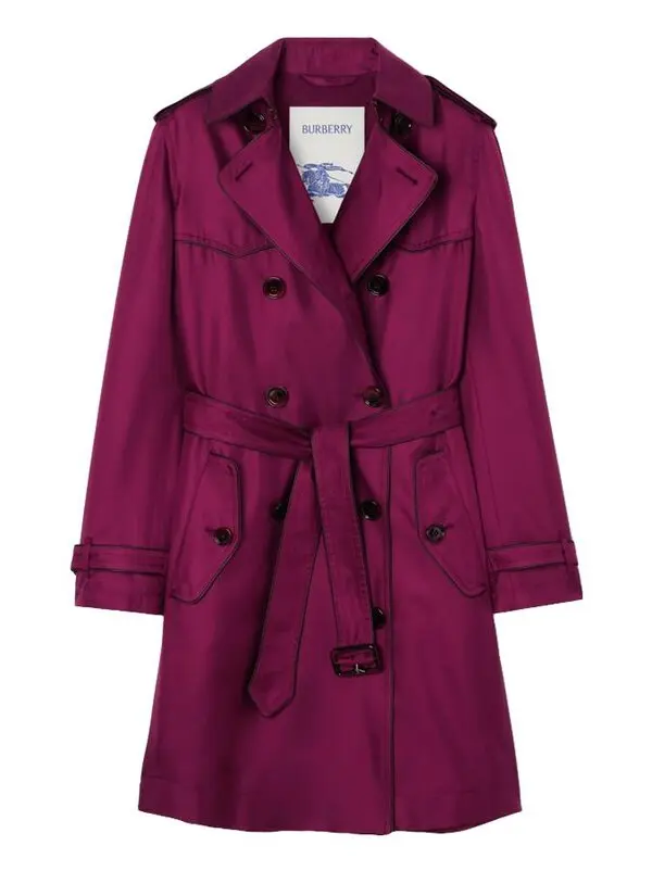 Burberry Long Silk Foxfield Trench Coat - Allium Purple
