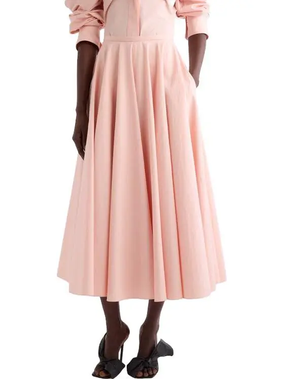 Givenchy Cotton Poplin Circle Midi Skirt - Silk Pink