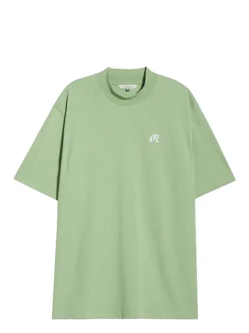 MALBON Mare Mock Neck T-shirt - Seafoam Sage