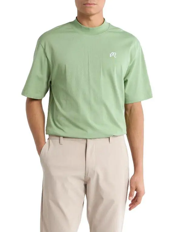 MALBON Mare Mock Neck T-shirt - Seafoam Sage