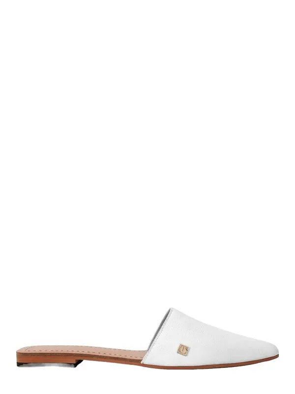 TOGAS Leather Slippers - White