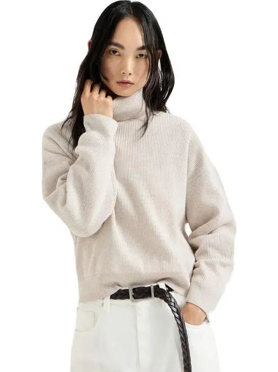 Brunello Cucinelli Wool High-neck Sweater - Cool Beige