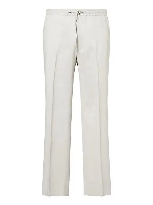 Corneliani Bermuda Linen And Wool Blend Trousers - Natural White