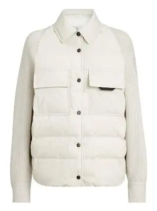Brunello Cucinelli Knit Down Coat - Ivory
