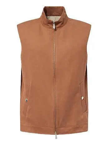 Eleventy Solbiati Linen Gilet - Vicuna