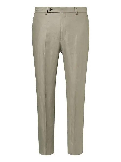 Corneliani Linen Trousers - Green Coloured 053