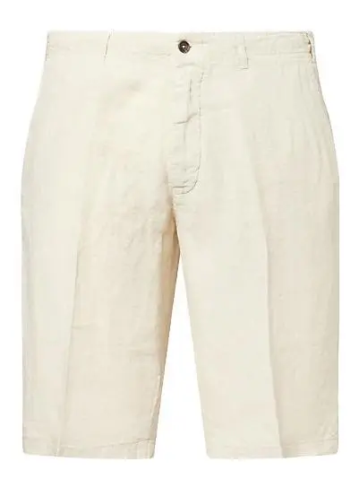 Corneliani Knee-length Linen Shorts - Natural / Beige 036