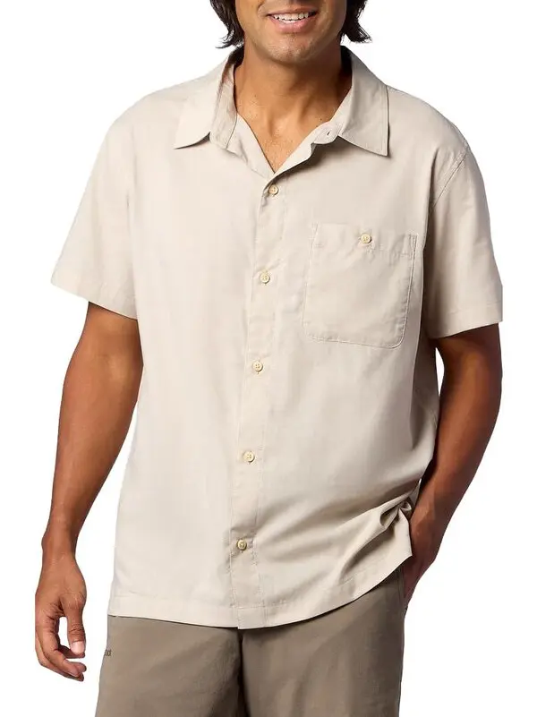 MARMOT Cedrus Organic Cotton Blend Short Sleeve Button-up Shirt - Birch Bark