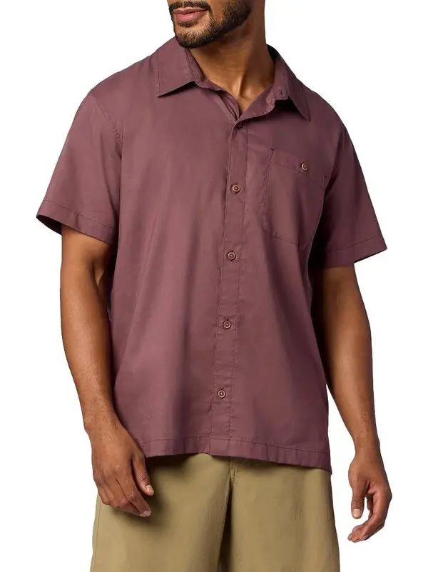 MARMOT Cedrus Organic Cotton Blend Short Sleeve Button-up Shirt - Sugar Plum