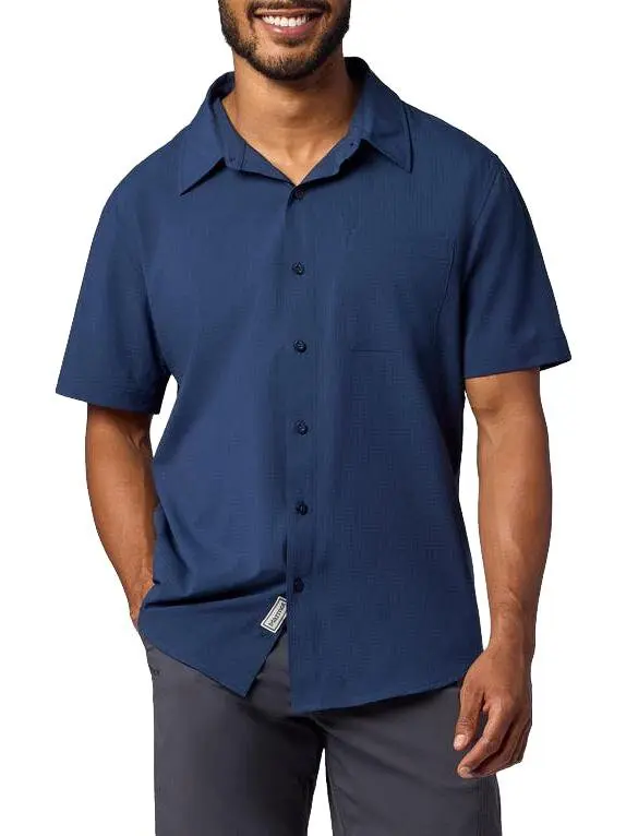 MARMOT Airexchange Solarshield Upf Short Sleeve Button-up Shirt - Nightfall Navy