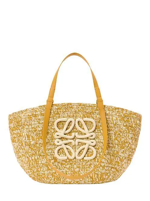 Loewe X Paula's Ibiza Eclipse Medium Raffia Basket Bag - Mustard
