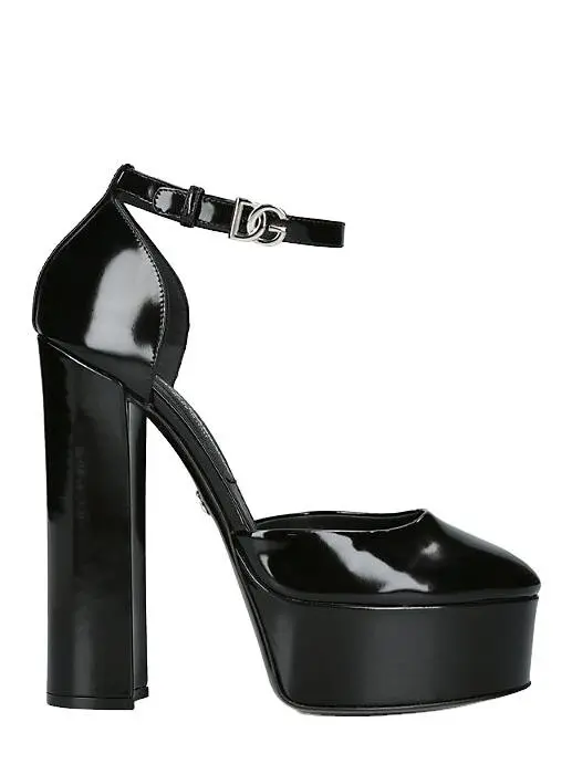 Dolce & Gabbana Capri Platform-sole Patent-leather Heeled Sandals - Black