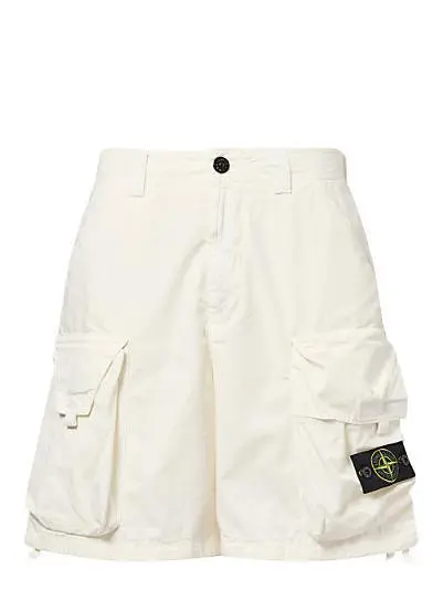 Stone Island Ripstop Cotton Cargo Shorts - Ivory