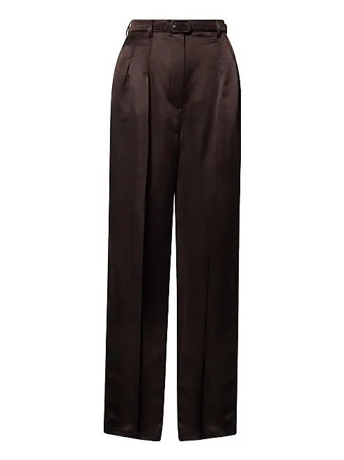 Gabriela Hearst Wide-leg Silk Trousers - Chocolate