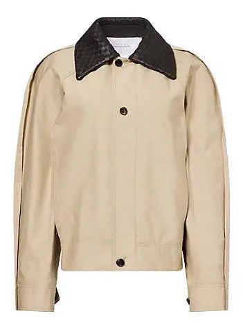 Bottega Veneta Intrecciato-collar Cotton Blouson Jacket - Sahara