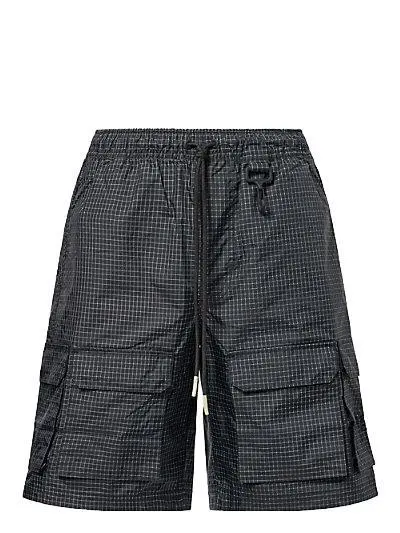Reese Cooper Check-print Ripstop Cargo Shorts - Black
