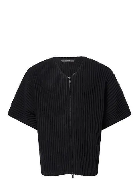 SEVENTH Rib-knitted Kimono Cotton-blend Top - Night