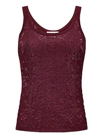 Gabriela Hearst Cyrinne Open-knit Tank Top - Bordeaux